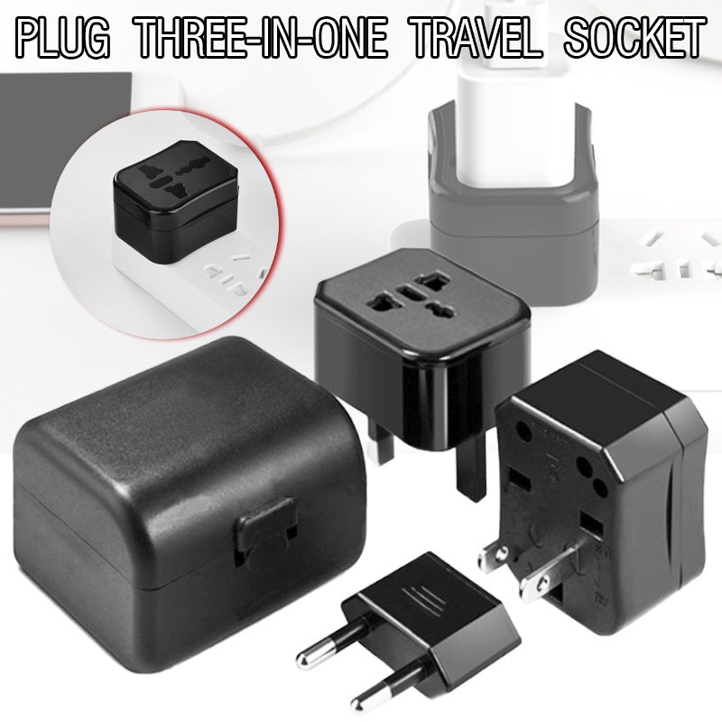 3 In 1 Universal Adaptor Global Travel Conversion 3 Sockets Converter ...