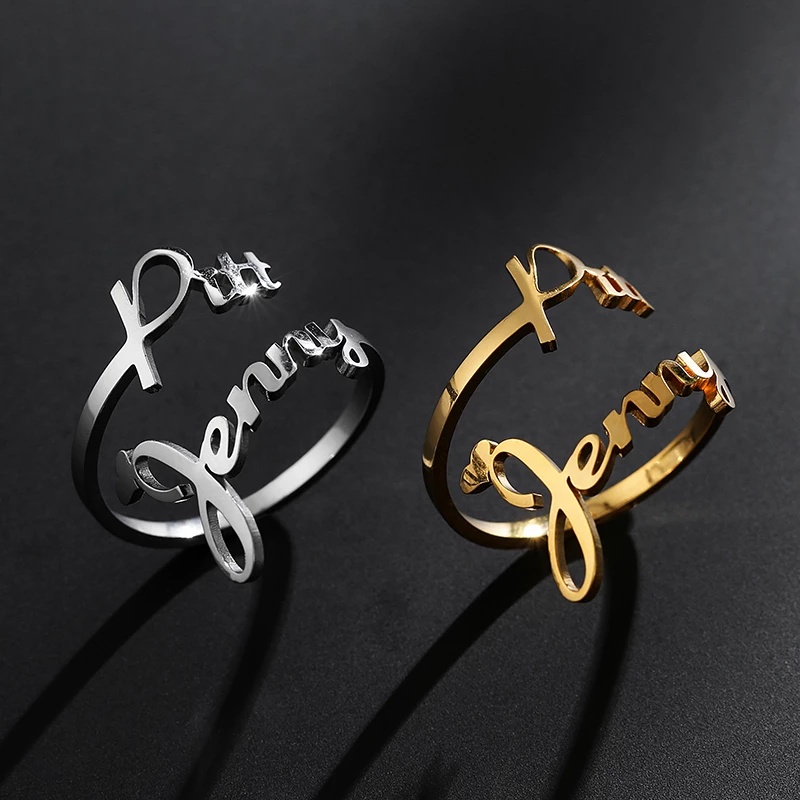Women's Name Rings Men's Hot Selling Hollow Customized Name Rings ...