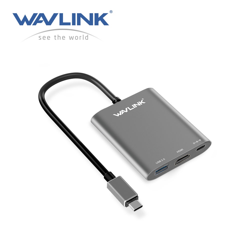 Wavlink USB C Adapter, Aluminum USB 3.1 Type C Gen 1 Hub with Power ...