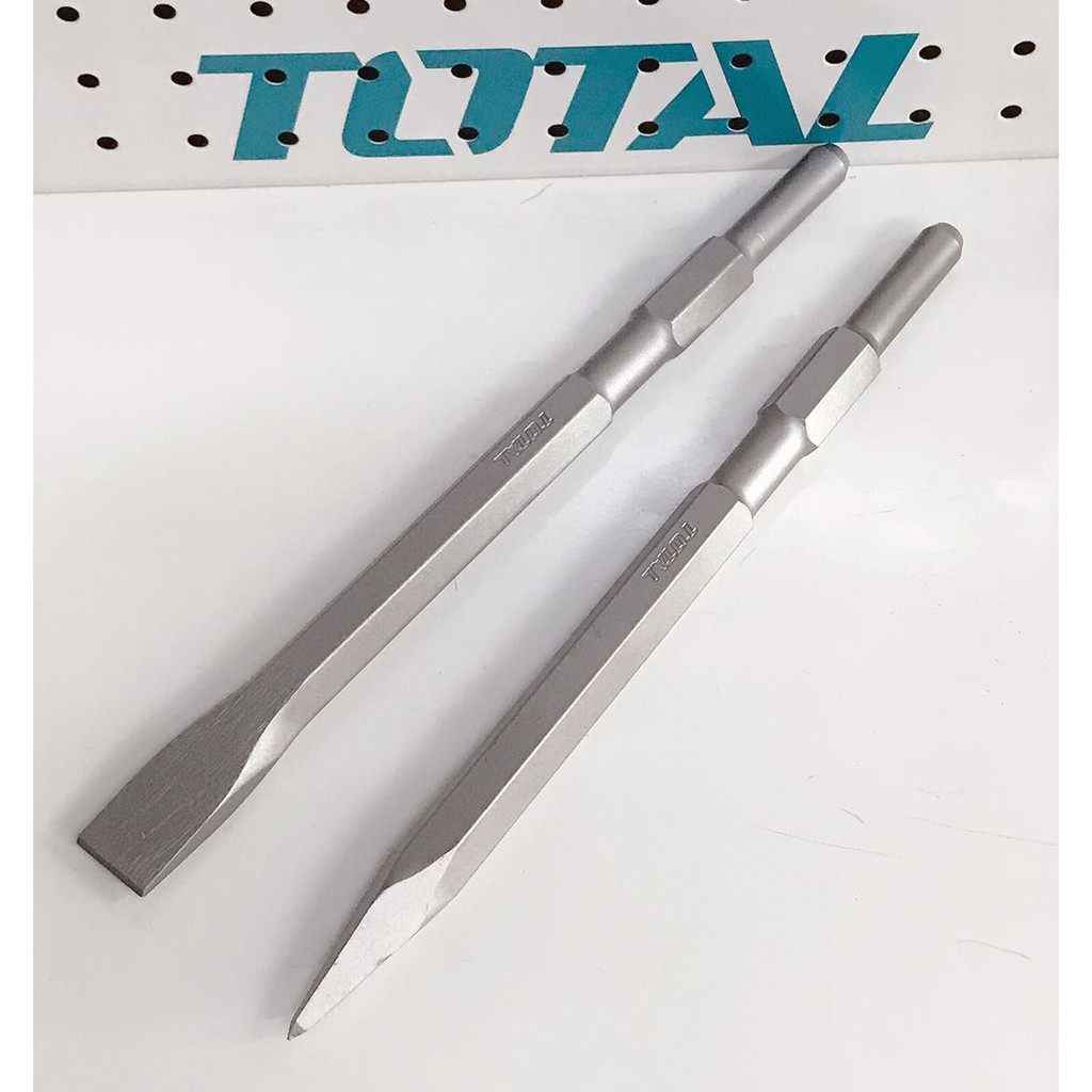 TOTAL 2pcs HEX Chisel set (flat and pointed) for Demolition 1300W ...
