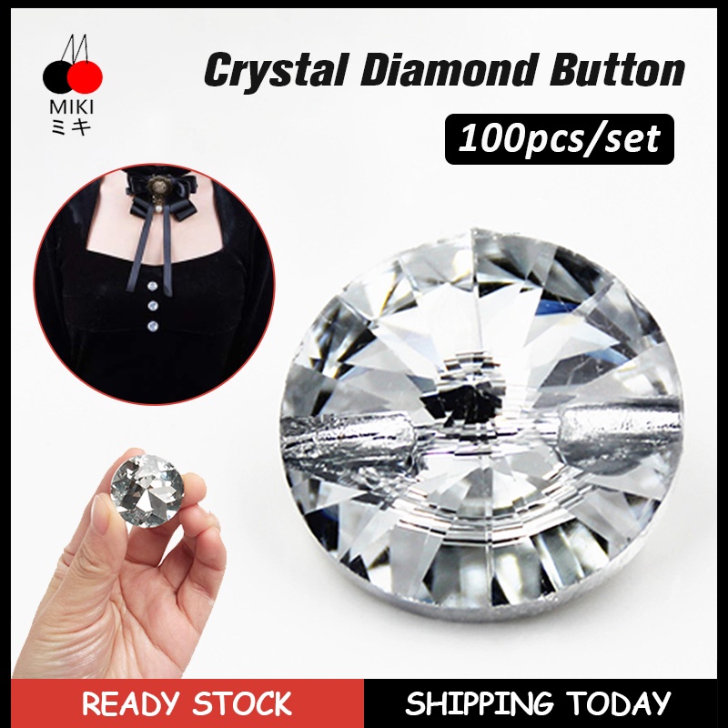 100pcs Taiwan Acrylic Crystal Diamond Buttons Home Textile Sofa ...