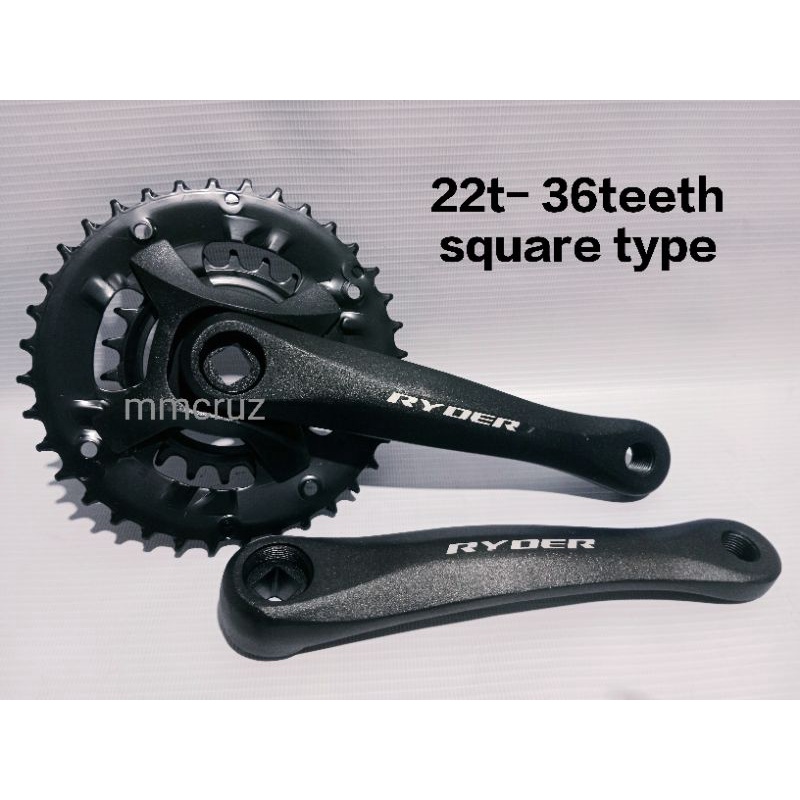 mtb crank 2by 22t-36t Ryder | Shopee Philippines