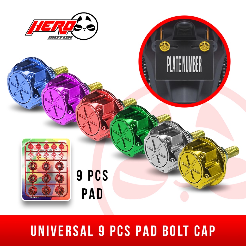 Motorcycle Bar End Plate Holder Bolt 1PAD (9pcs) Universal | Shopee ...