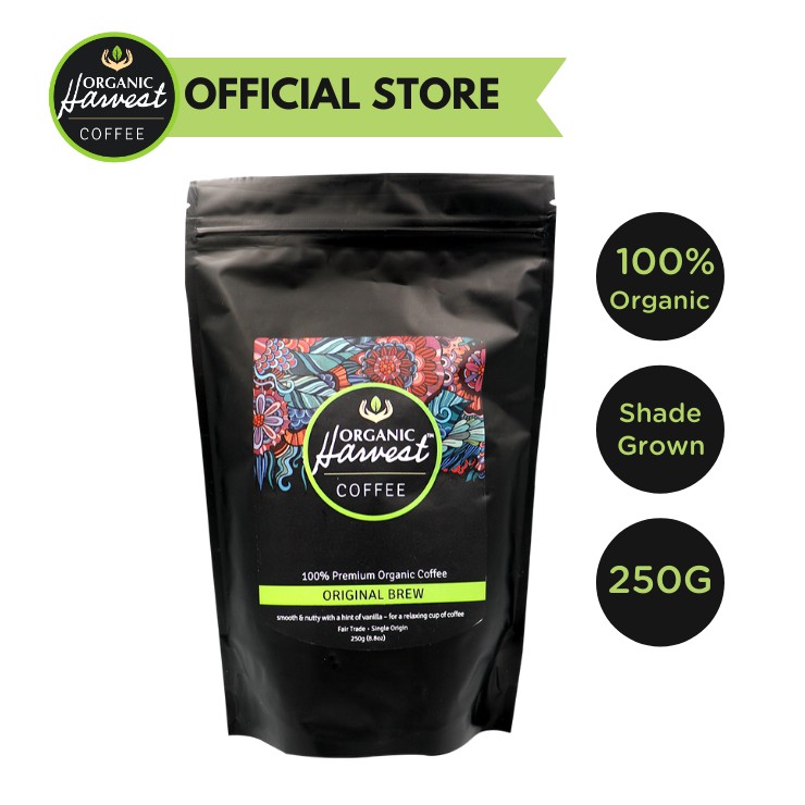 Organic Harvest Coffee - Original Brew Robusta Beans 250g (Whole Beans ...