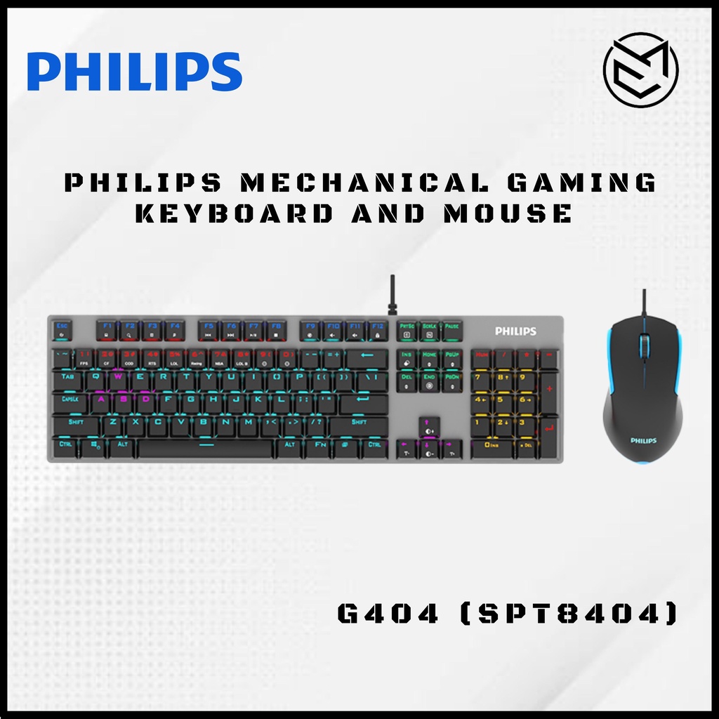 PHILIPS G404 (SPT8404) Mechanical Gaming Keyboard and Mouse (RGB ...