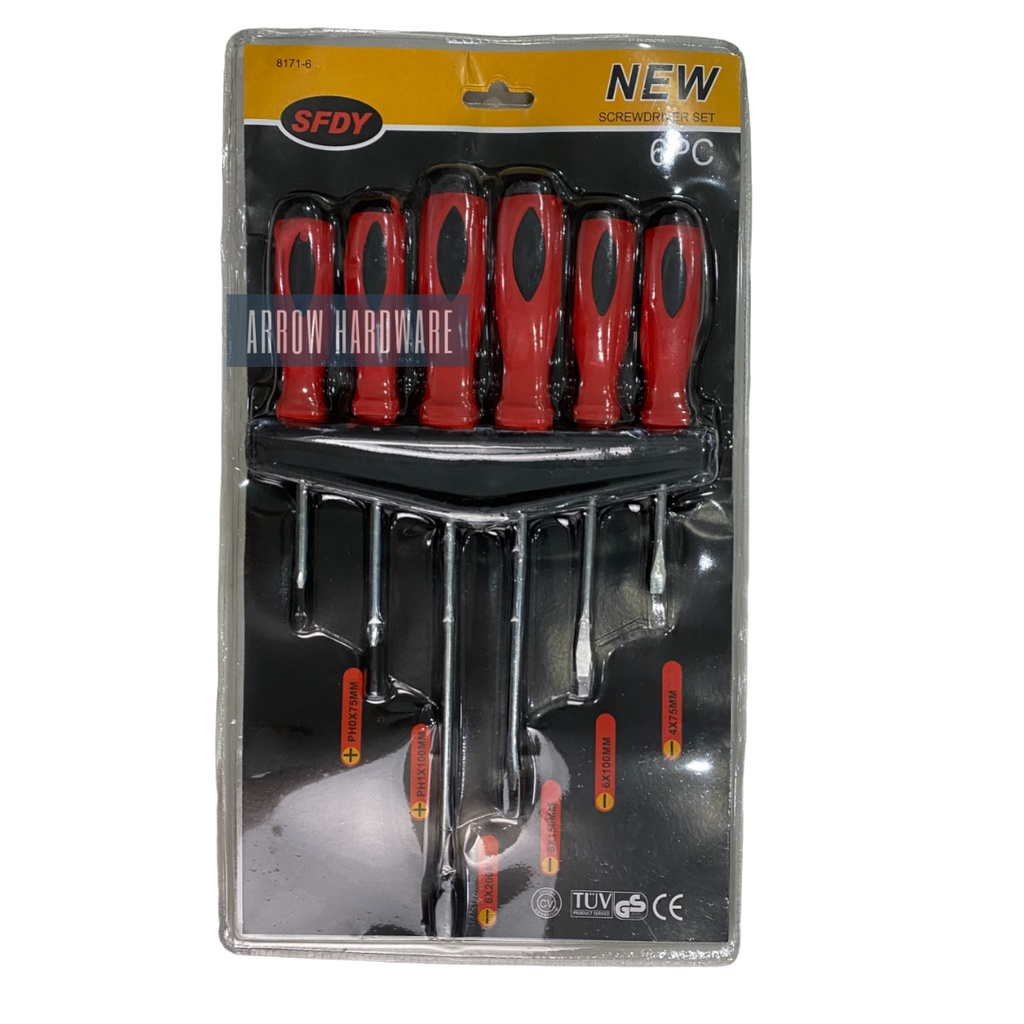 Screwdriver Set Steel Flat Screw driver Philip Screw Tools 6pcs ...