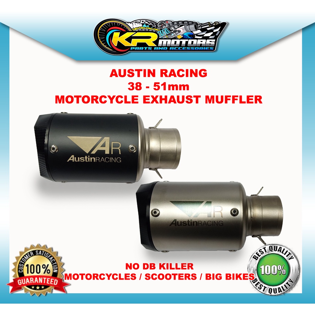 Austin Racing Exhaust Muffler 51mm for Motorcycle, Scooter & Big Bikes ...