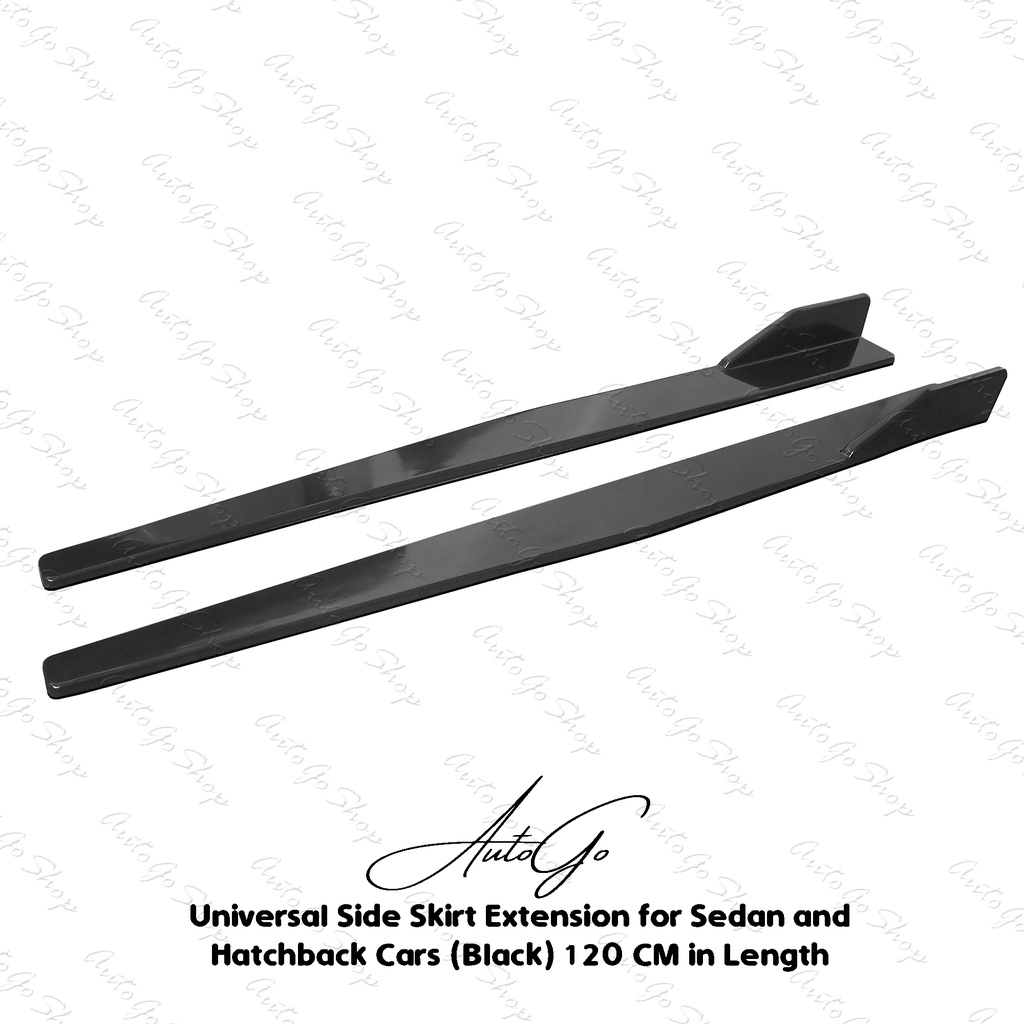 Universal Side Skirt Extension for Sedan and Hatchback Cars (Black) 120 ...