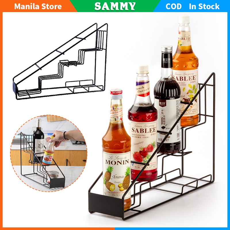 Syrup Rack Multifunctional Stainless Steel Wire 4 Compartment Bottle ...