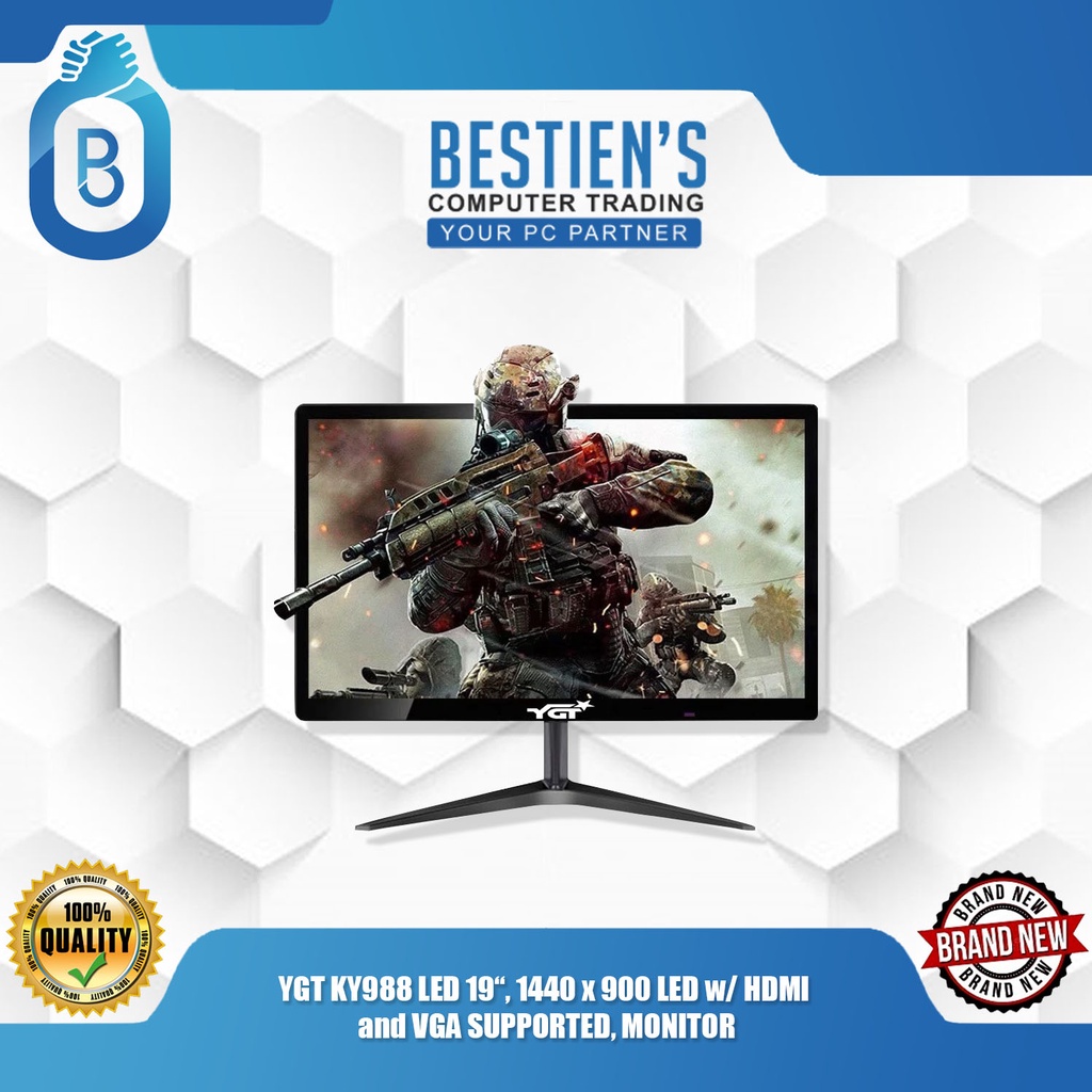 YGT KY988 LED 19“, 1440 x 900 LED w/ HDMI and VGA SUPPORTED, MONITOR ...