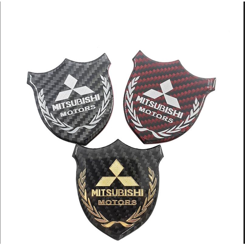 1 x High Quality Carbon Fiber MITSUBISHI MOTORS Logo Car Auto Rear Side ...