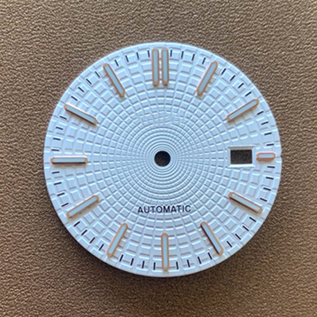 Silver Nail/Rose Gold Nail Watch Dial 31.8MM Green Luminous Watch Dial ...