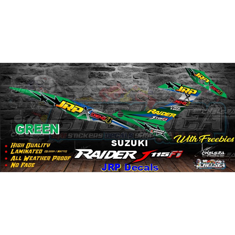 Suzuki Raider J 115 Fi JRP Custom Stock Decals / Stickers with Freebies ...