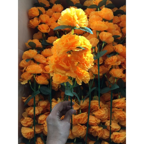 Marigold Bouquet 1 Chai 10 Flowers Golden Orange | Shopee Philippines