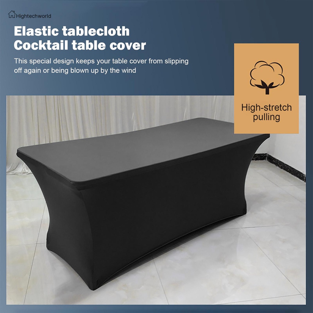 Rectangular Fitted Polyester Tablecloths High Stretch Banquet Table ...