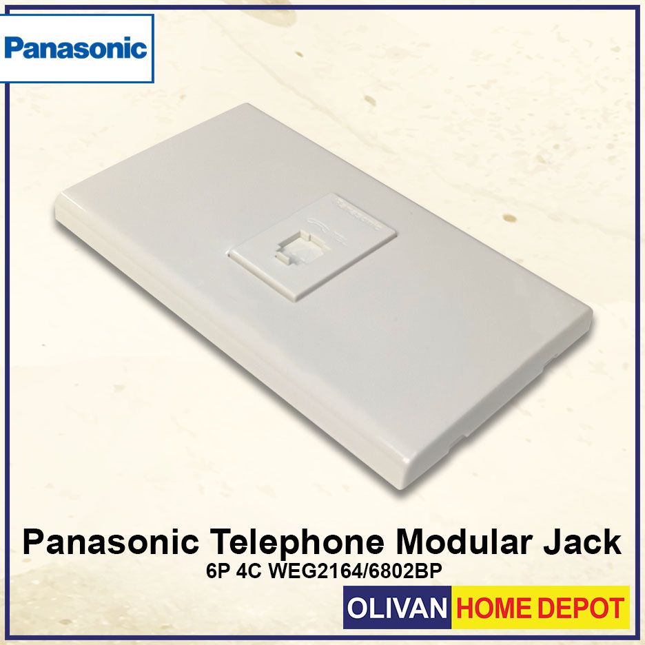 PANASONIC Telephone Modular Jack 6P 4C Full-Color Wide Series White ...