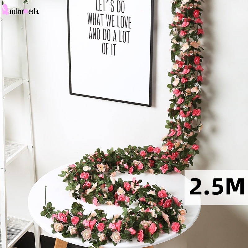 2.5M Artificial Simulation Spring Autumn Peony Flower Rattan Wall ...