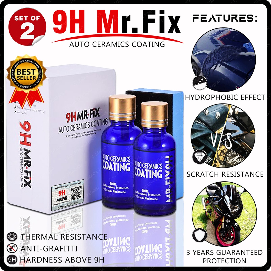 (SET OF 2) Original Mr. Fix 9H Auto Ceramic Premium Coating - Anti-scratch - FY | Shopee Philippines