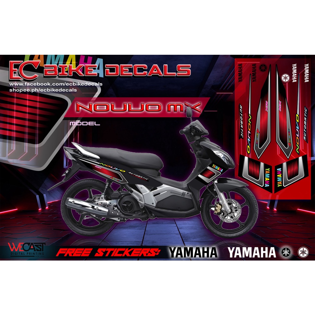 Nouvo MX Motorcycle Decals Variation 2 with Free Sticker | Shopee ...