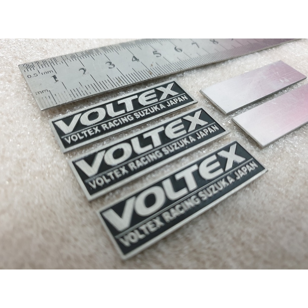 VOLTEX BUMPER FRONT LIP GT WING METAL 3D ALUMINIUM BADGE EMBLEM LOGO ...