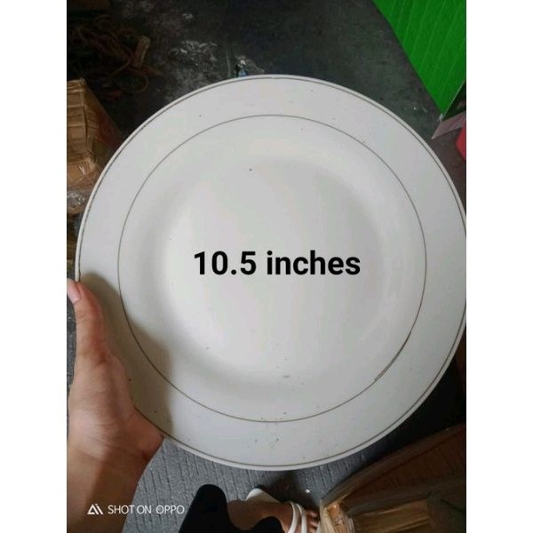 10.5inc Meat ceramic round plate with line 6pcs | Shopee Philippines