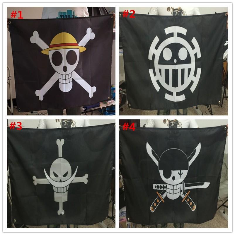 60cmx90cm High Quality One Piece Luffy Flag Jolly Roger Pirate Flag ...