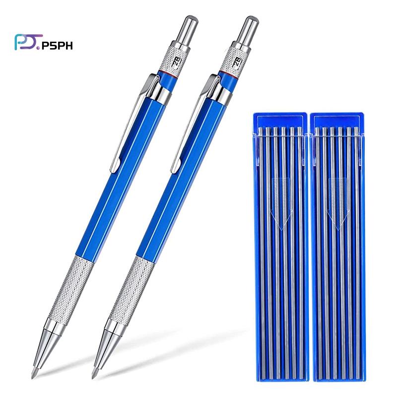 Welders Pencil with Round Refills, 2.0 mm Mechanical Pencil Marker for ...