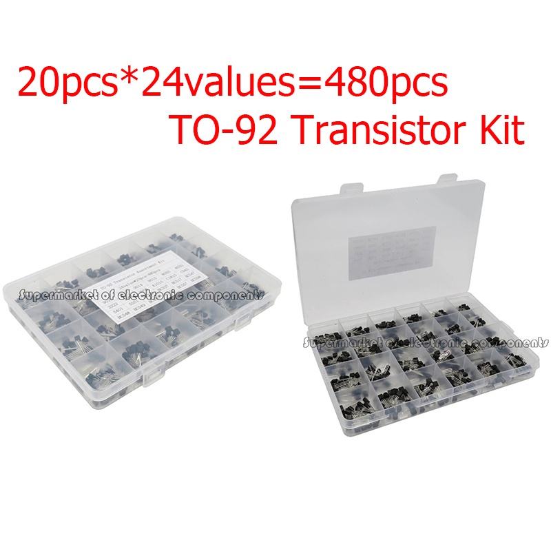24Values TO-92 Transistor Assortment Assorted Kit Each BC327 BC337 BC517 BC547 BC548 BC549 ...