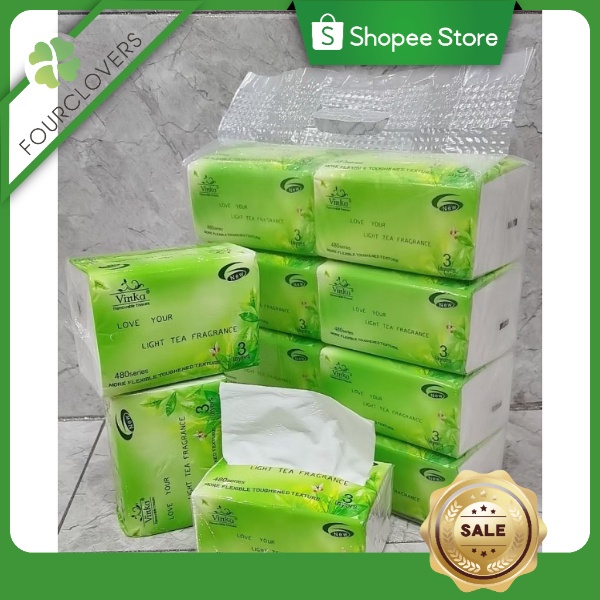 (fourclovers)Tissue Paper 3 Layer Tissue (480 sheets x 8 packs ...