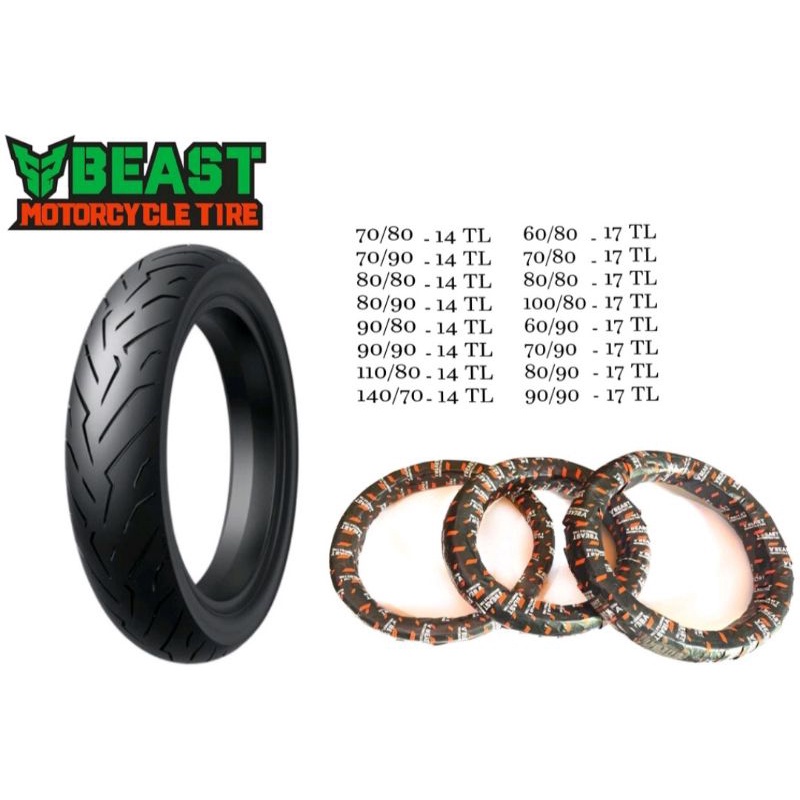 Beast flash motorcycle tubeless tire | Shopee Philippines