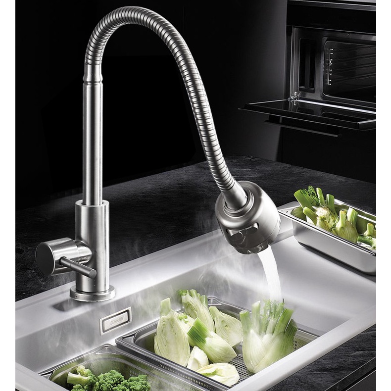 SUS304 Universal Faucet 360° Flex Rotation Lavatory Faucet Kitchen ...