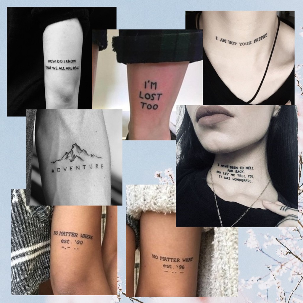 Get Inked Words Temporary Tattoo Fake Body Sticker | Shopee Philippines