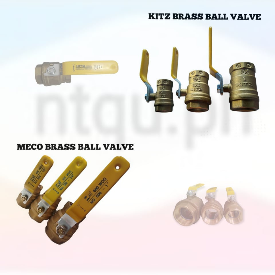 MECO & KITZ Brass Ball Valve with handle ( Size 1/2inch, 3/4inch, 1inch ...