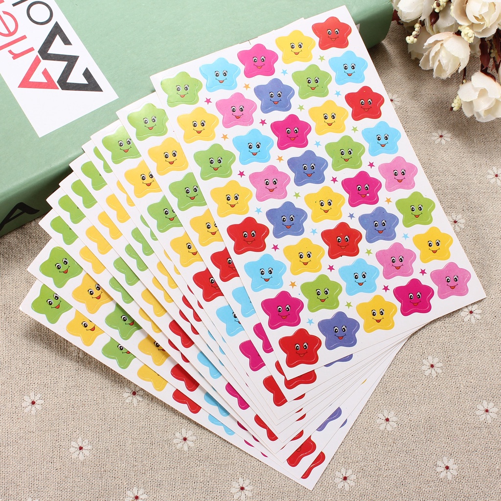 10 Piece (400pcs) Smiley Face Stickers Smile Stars Decal School ...