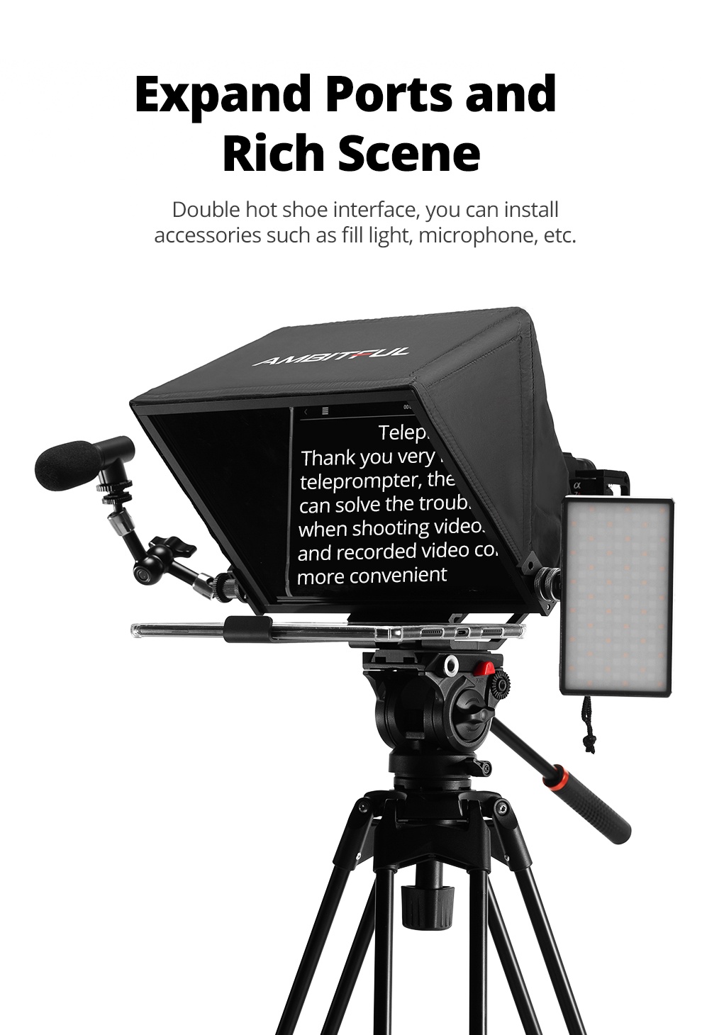 AMBITFUL T14 Big Screen Prompter Professional Interview Foldable ...