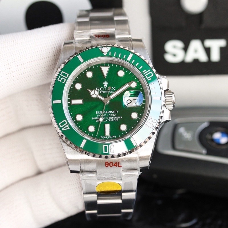ROLEX_SUBMARINE SILVER GREEN FULLY AUTOMANTIC | Shopee Philippines