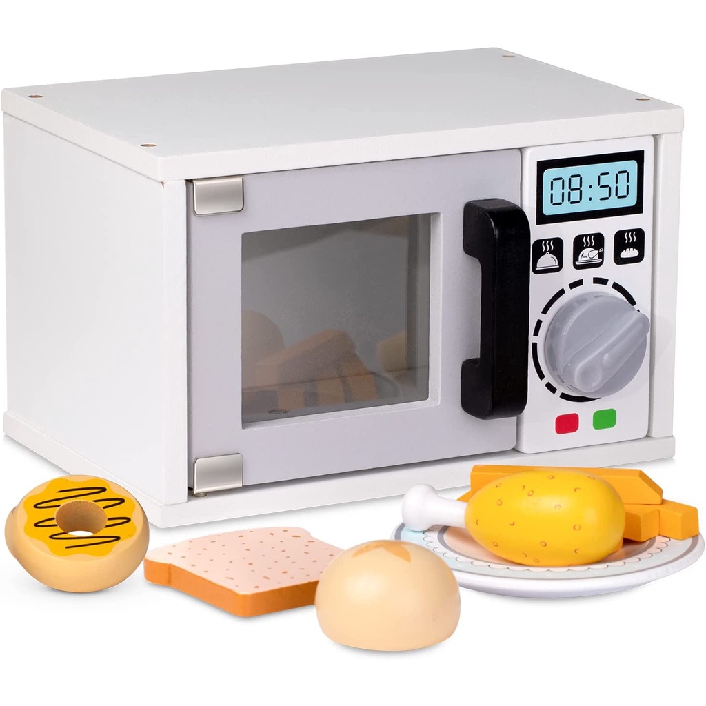 Fun and Interactive Wooden Microwave Pretend Toy Kitchen Accessories ...