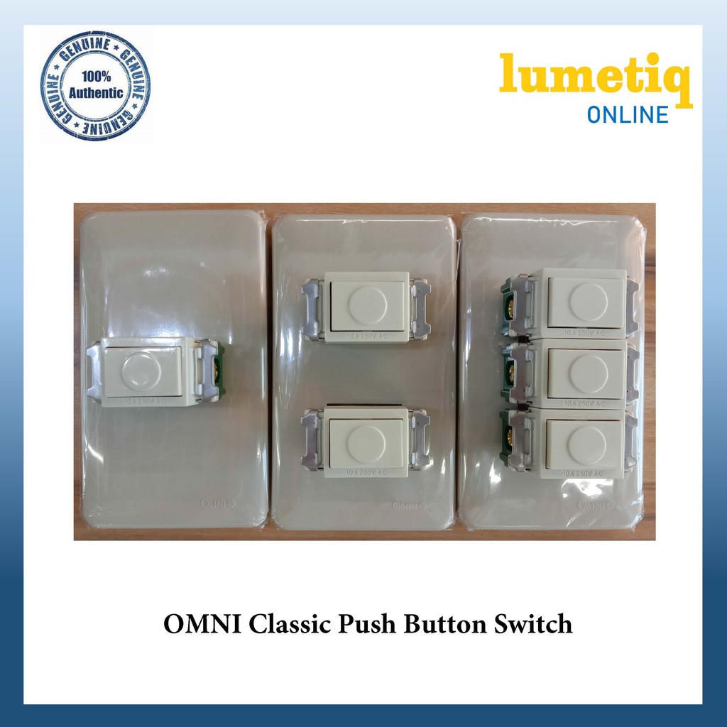 OMNI Classic Push Button Switch Set (1/2/3 Gang) | Shopee Philippines