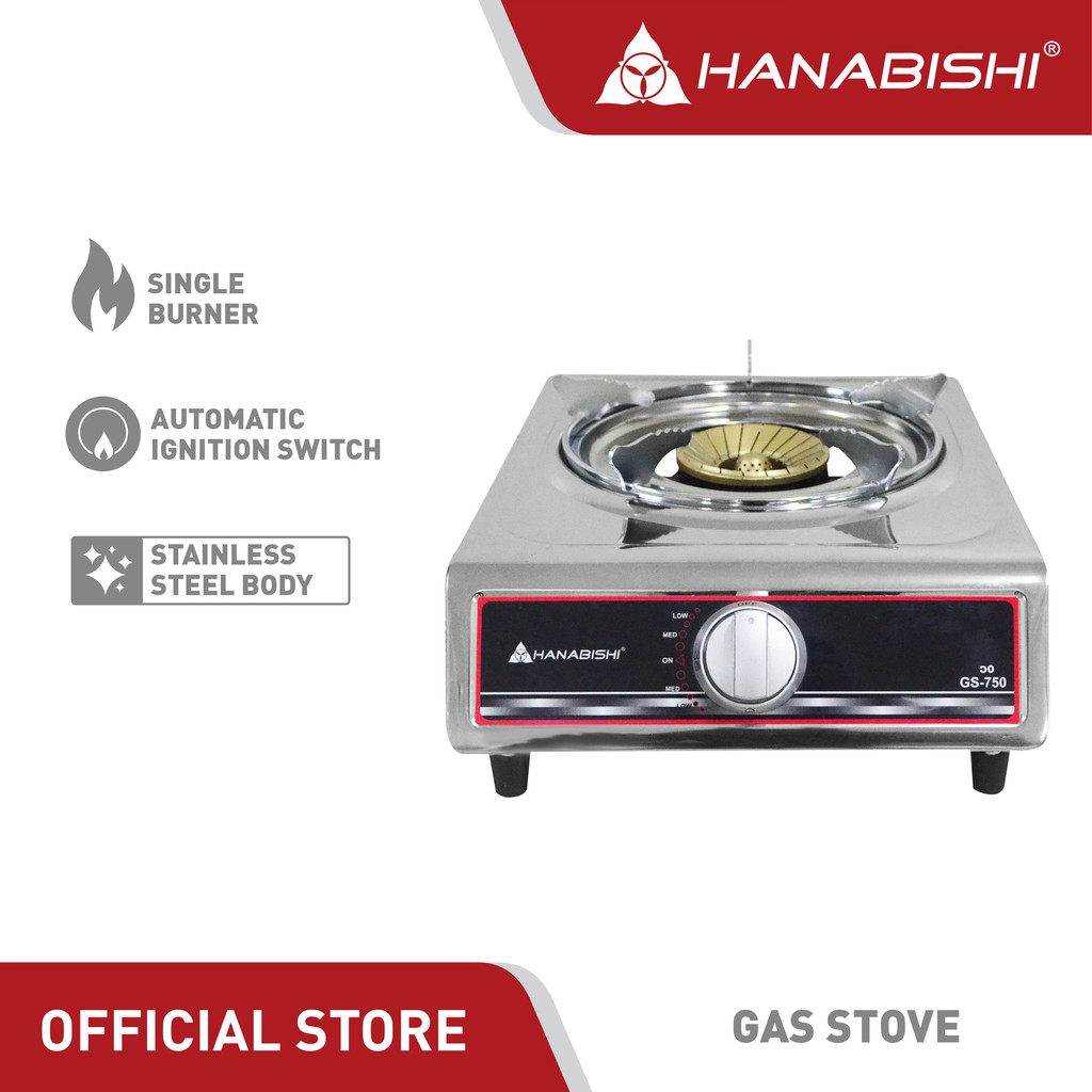 Hanabishi Single Burner Gas Stove GS750 Stainless Steel body | Shopee ...