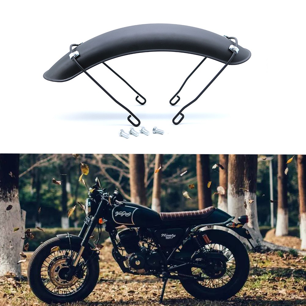 Motorcycle Front Fender Cover Mudguard Retro Mudguard Cover Black Metal ...