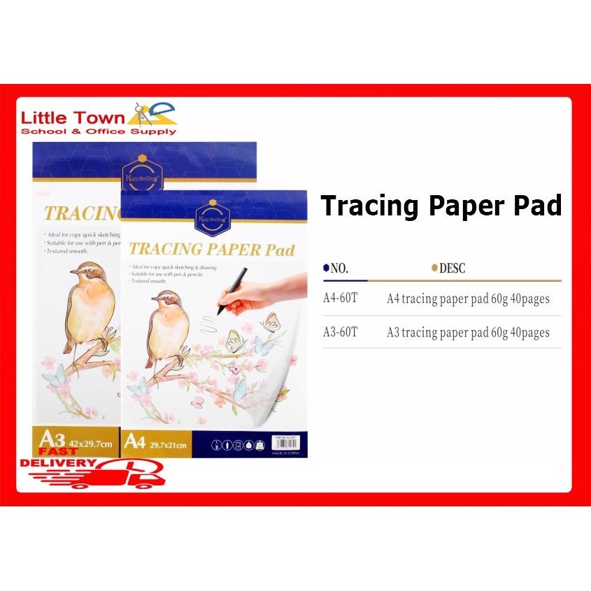 Keep smiling Tracing paper pad 40sheets 60gsm | Shopee Philippines