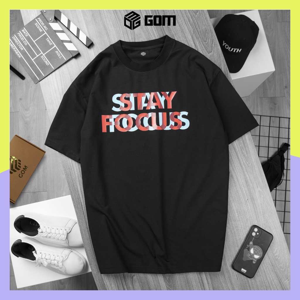 Gom loose form Stay focus unisex short-sleeved t-shirt | Shopee Philippines
