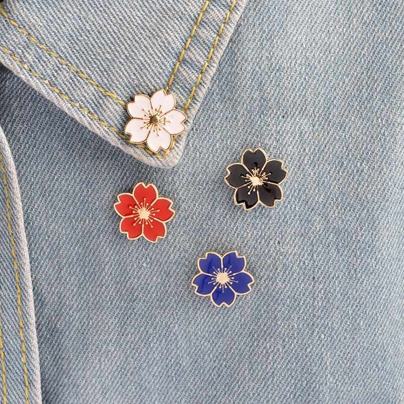 Cute Cherry Blossom Brooch Pin Pink Flower Enamel Badge Jewelry Lapel ...