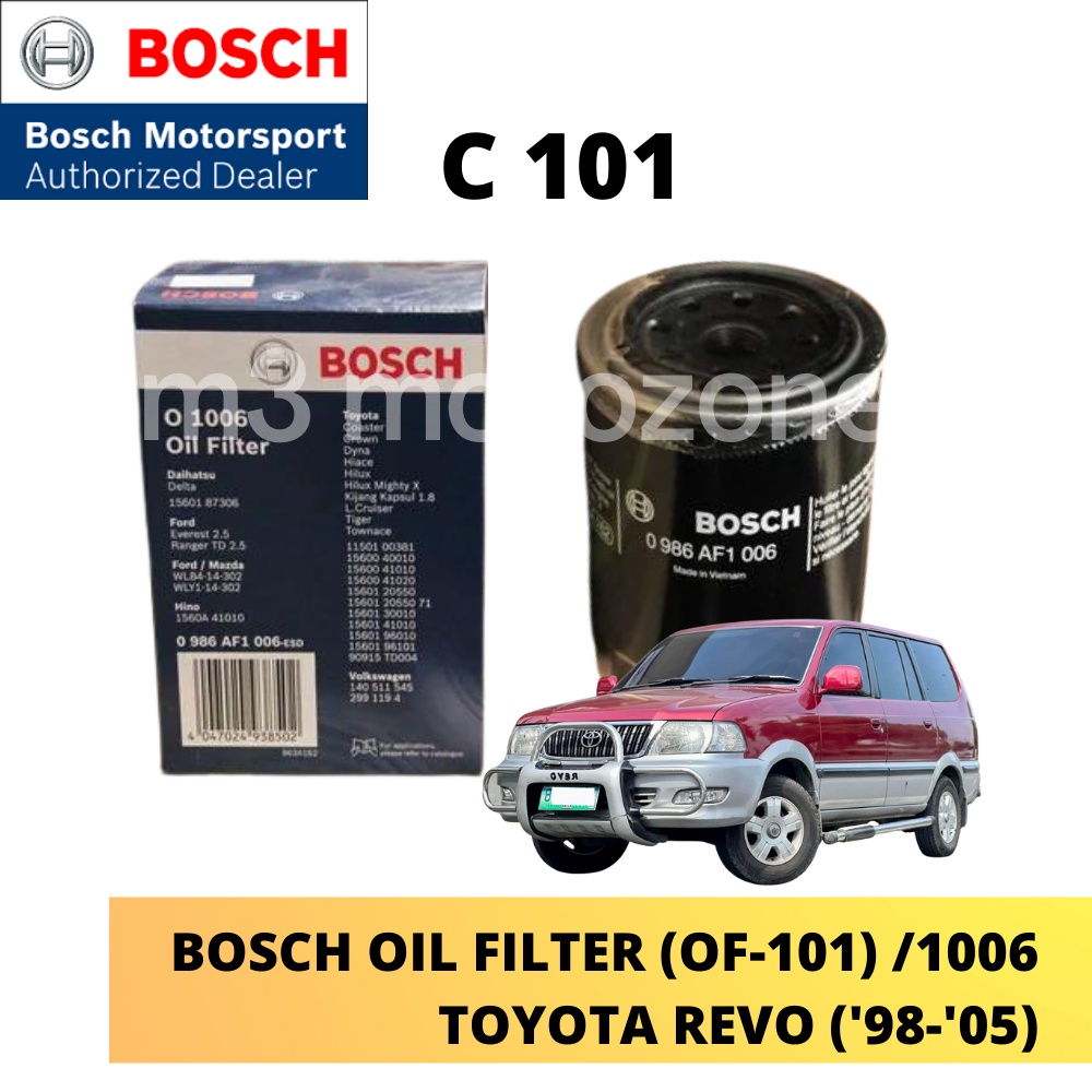 Bosch Oil Filter O-1006 (C-101) for Toyota Revo ('98-'05) | Shopee ...