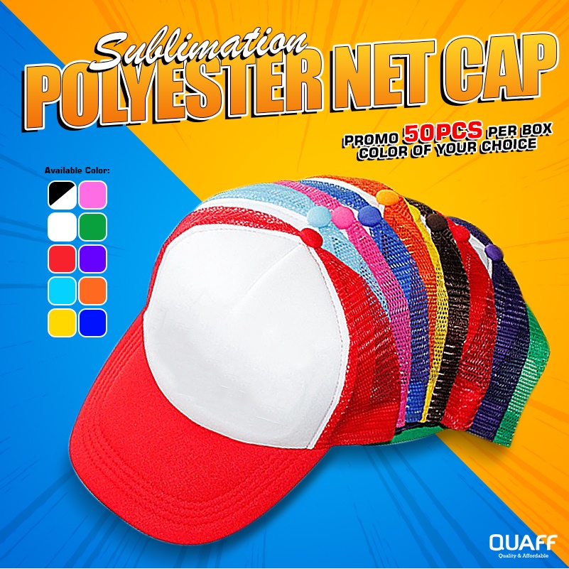 (Bundle) QUAFF Net Cap for Sublimation Printing | Plain Baseball ...