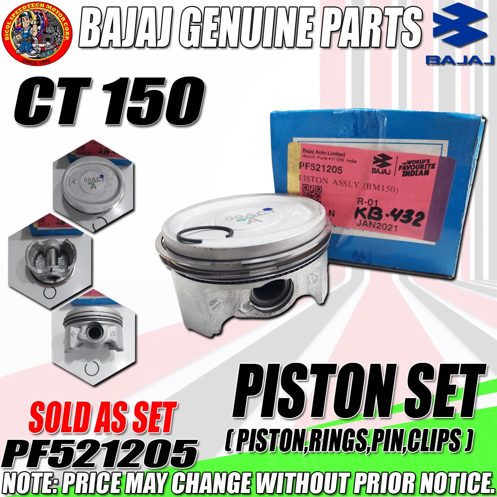 CT 150 PISTON SET (KMC) (GENUINE: PF521205) | Shopee Philippines