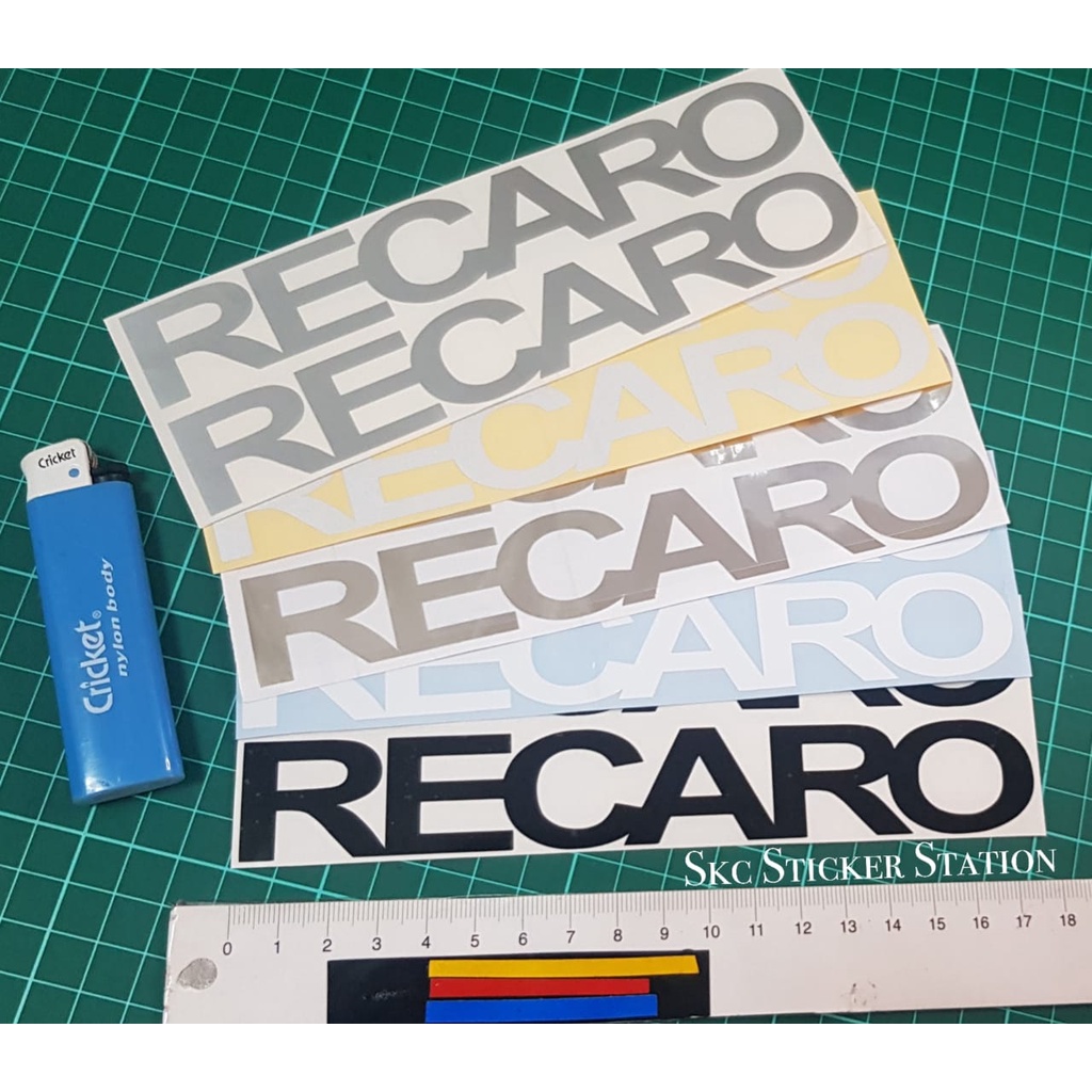 Sticker Cutting Recaro (1set = 2pcs) {White/Silver/Chrome/Black/White ...