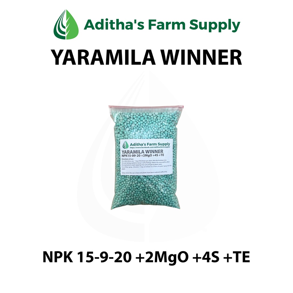 Yara Mila Winner (15-9-20 +2MgO +4S +TE) 200 grams / 1 kilo | Shopee ...