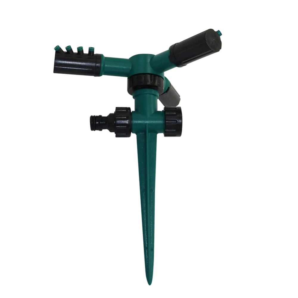 3-head 360 Angles Rotating Sprinkler With Support rod Irrigation ...