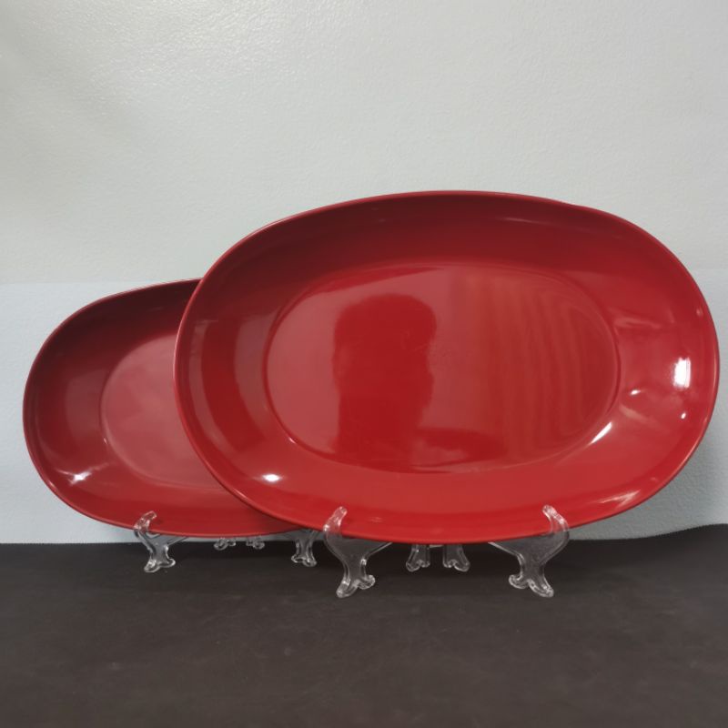 Black & Red Melamine Oblong Platter/serving plate | Shopee Philippines